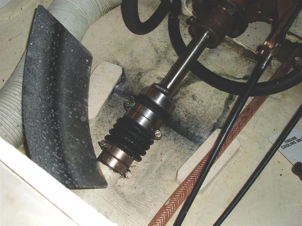 Cracked and leaking shaft log tube. | Catalina 36/375 International ...